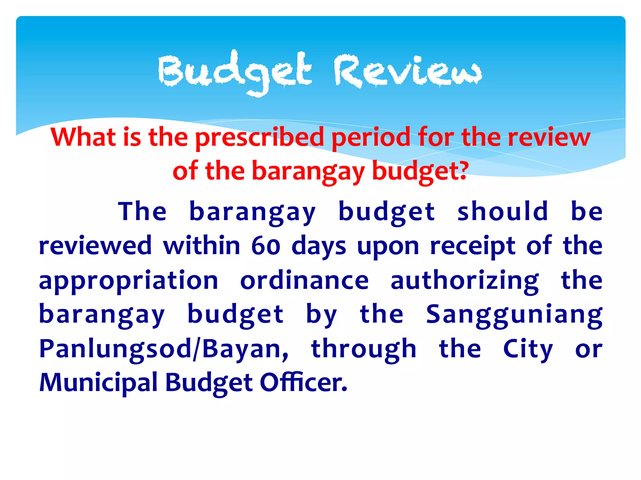 Barangay budgetary process | PDF | Business Accounting & Finance | Business