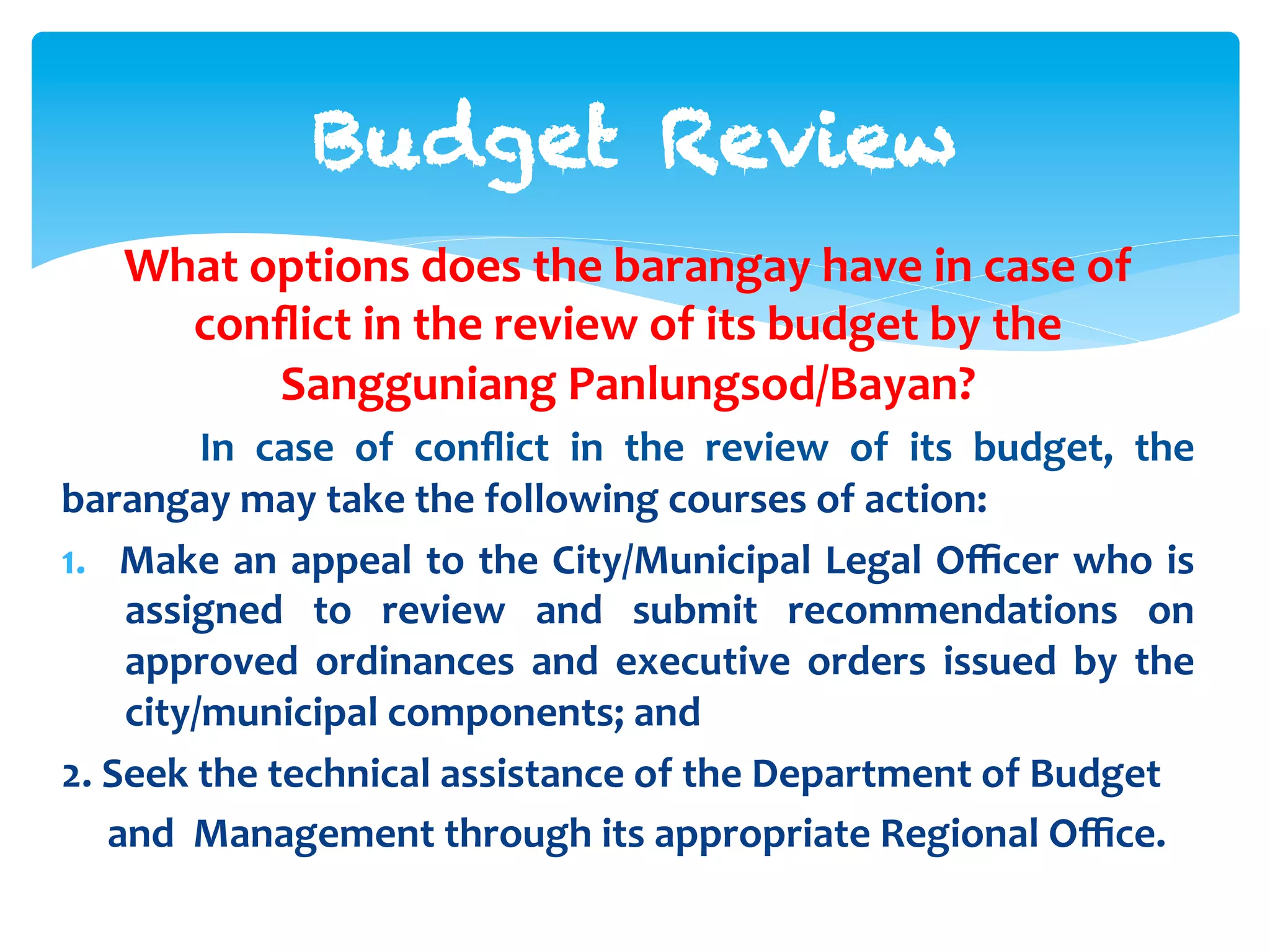 Barangay budgetary process | PDF | Business Accounting & Finance | Business
