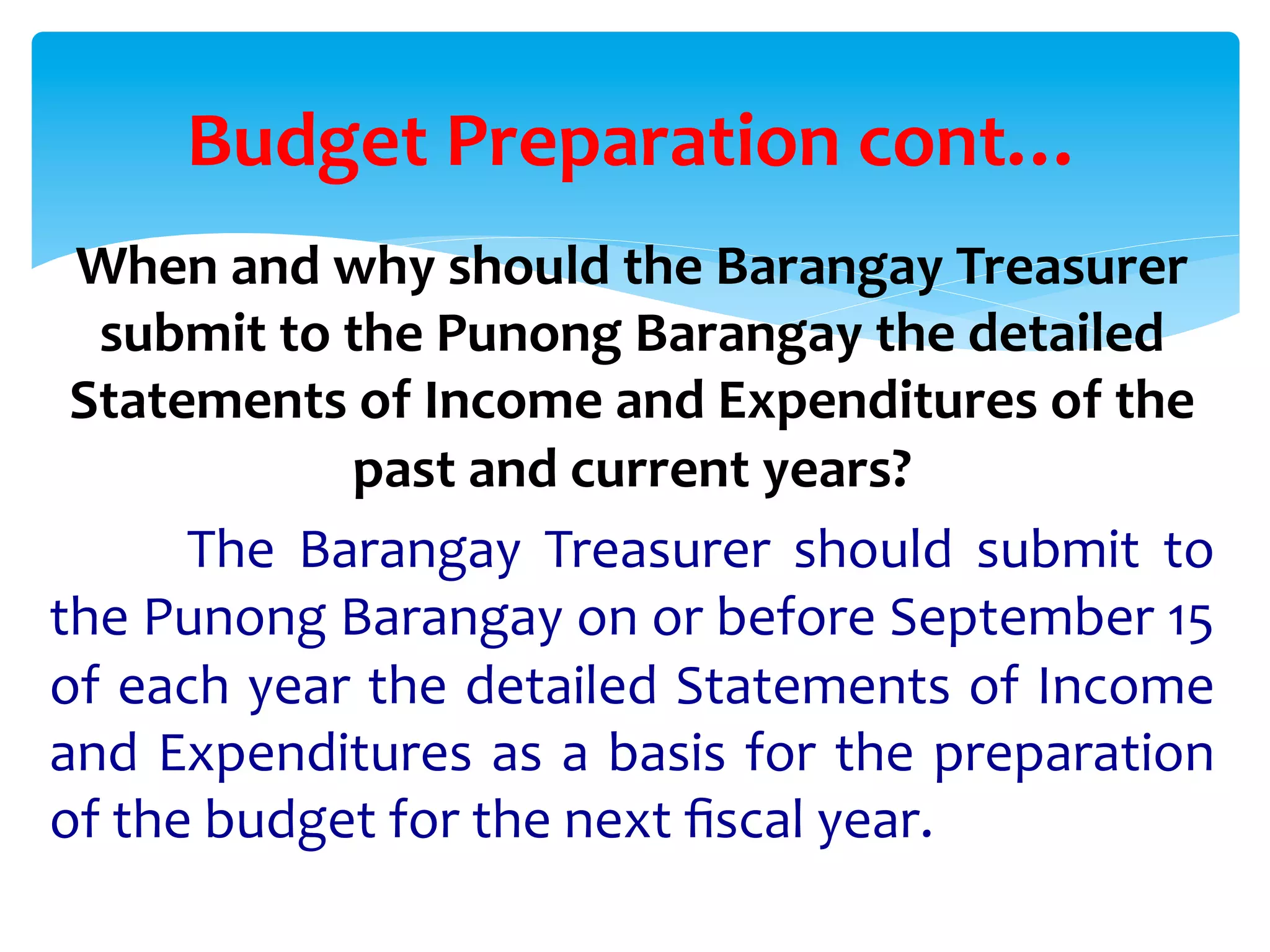 Barangay budgetary process | PDF