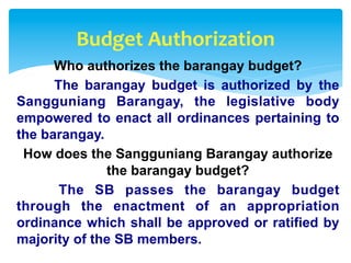 Barangay budgetary process | PDF