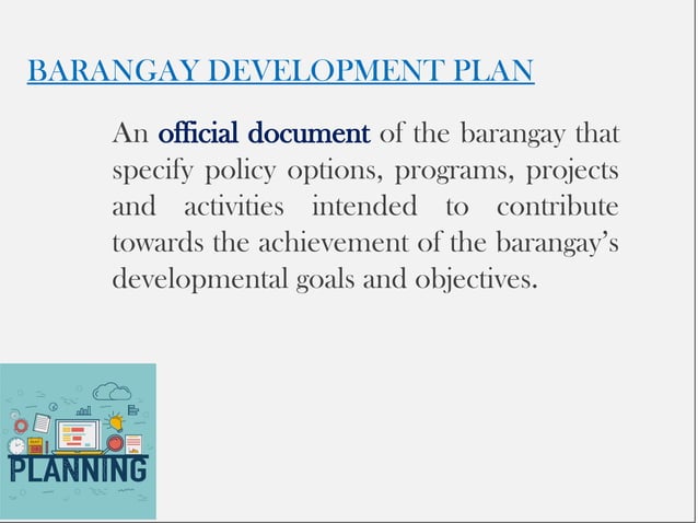 Barangay Development Planning ---------- | PPT