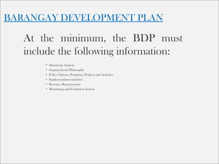Barangay Development Planning ---------- | PPT