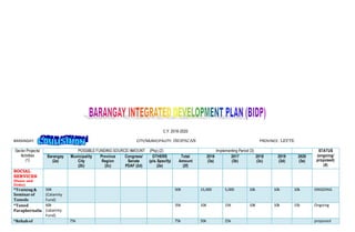 Barangay integrated development plan | DOCX