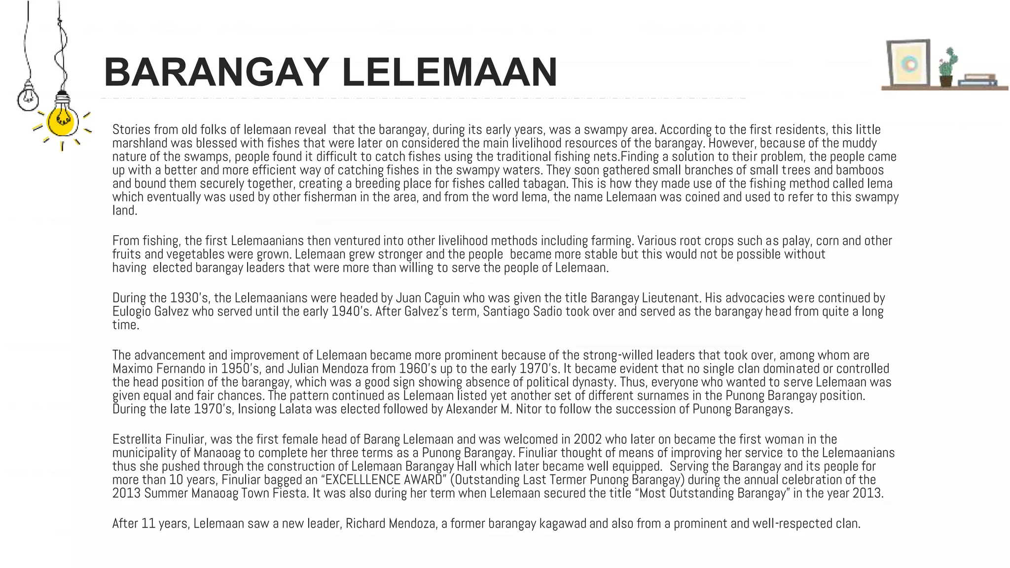 Barangay lelemaan | PPTX | Fishing Sports | Sports