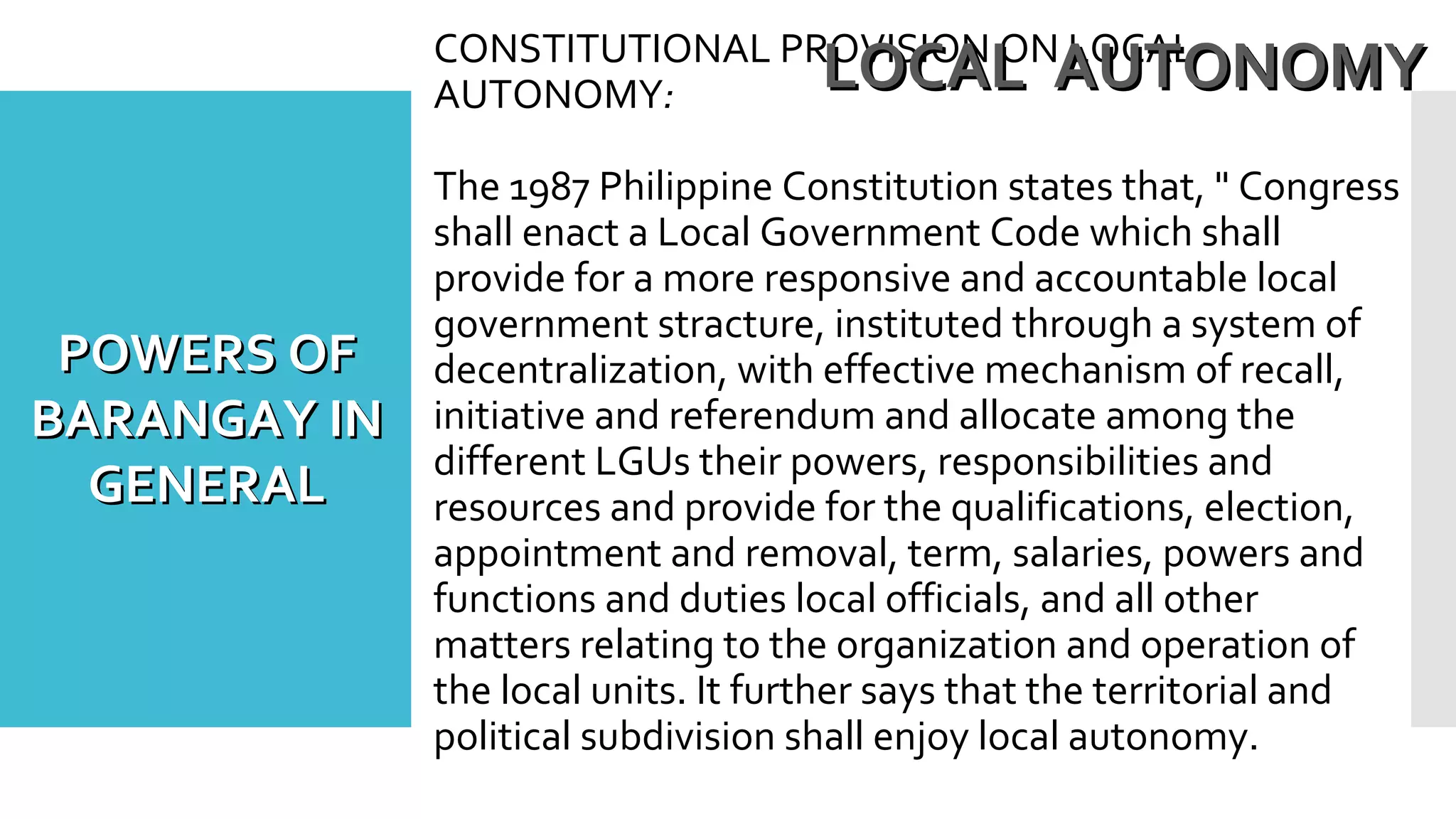 Barangay Local Government Unit | PPT