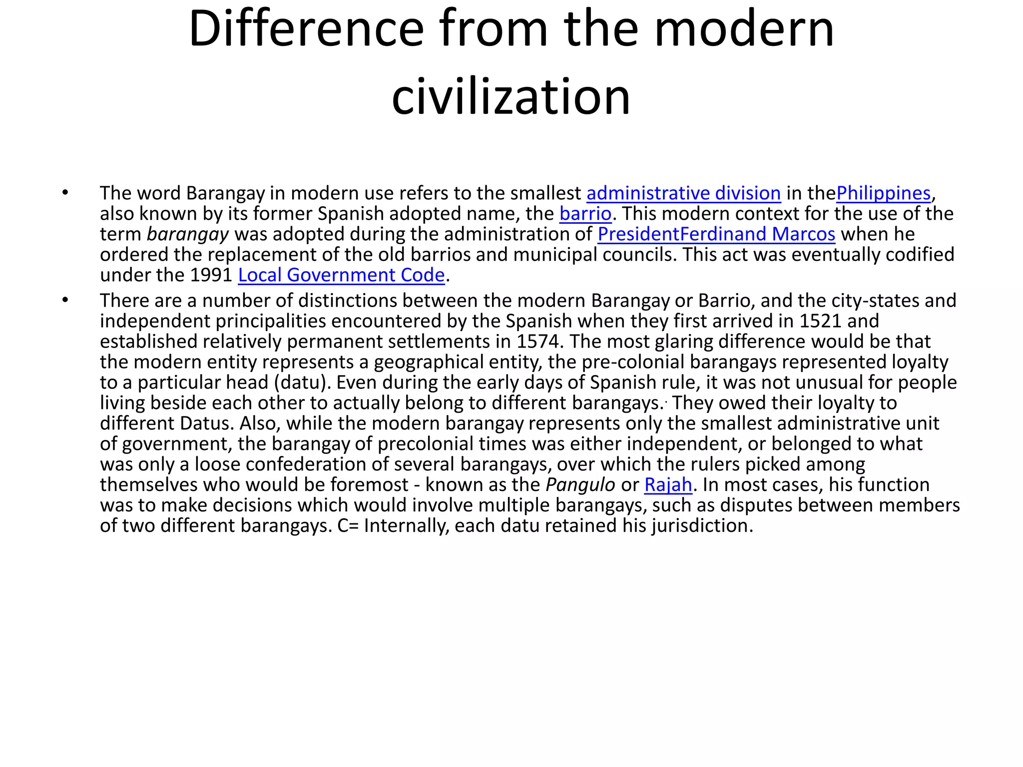Barangay (pre colonial) | PPTX
