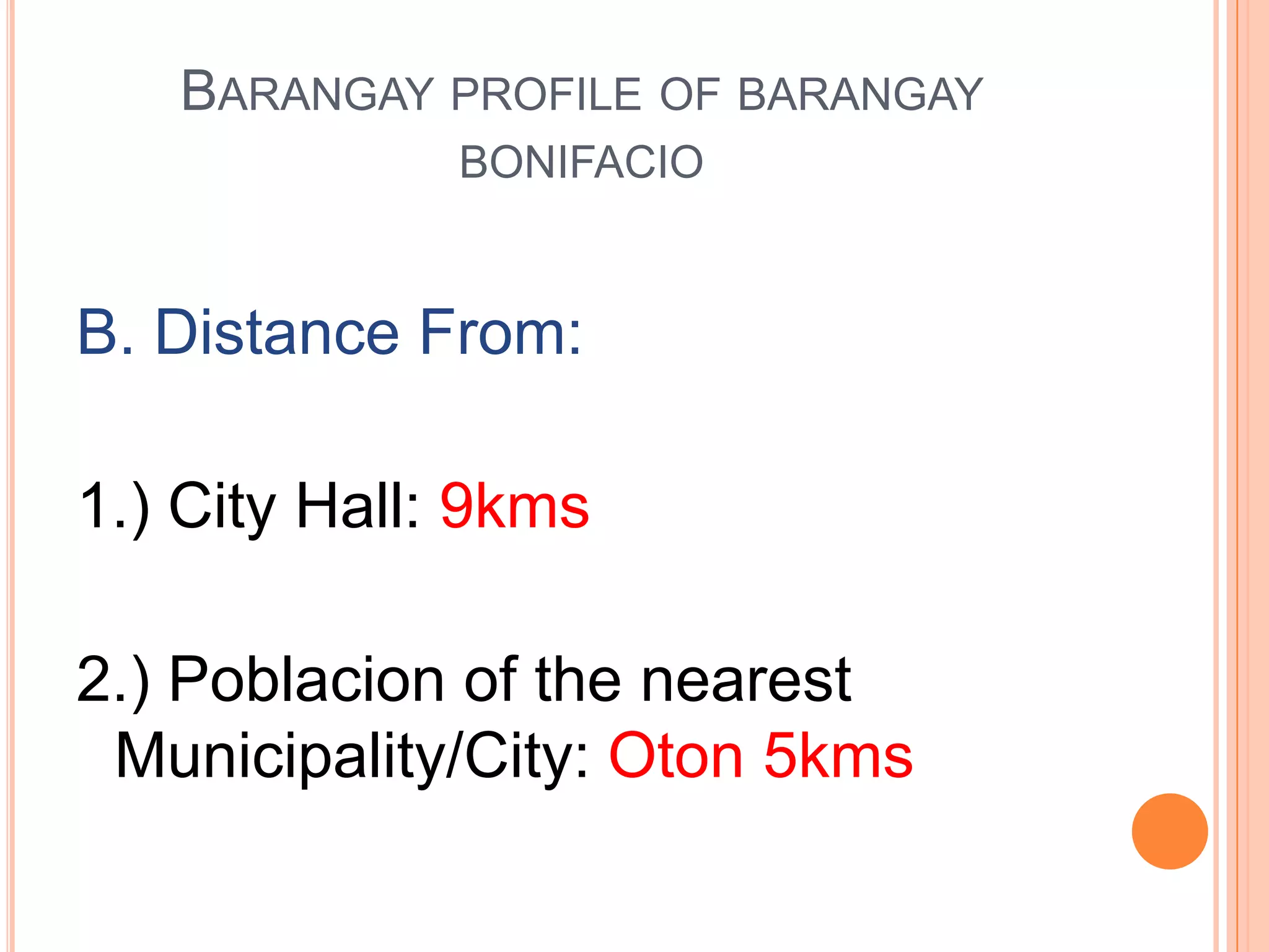Barangay profile of barangay bonifacio | PPTX