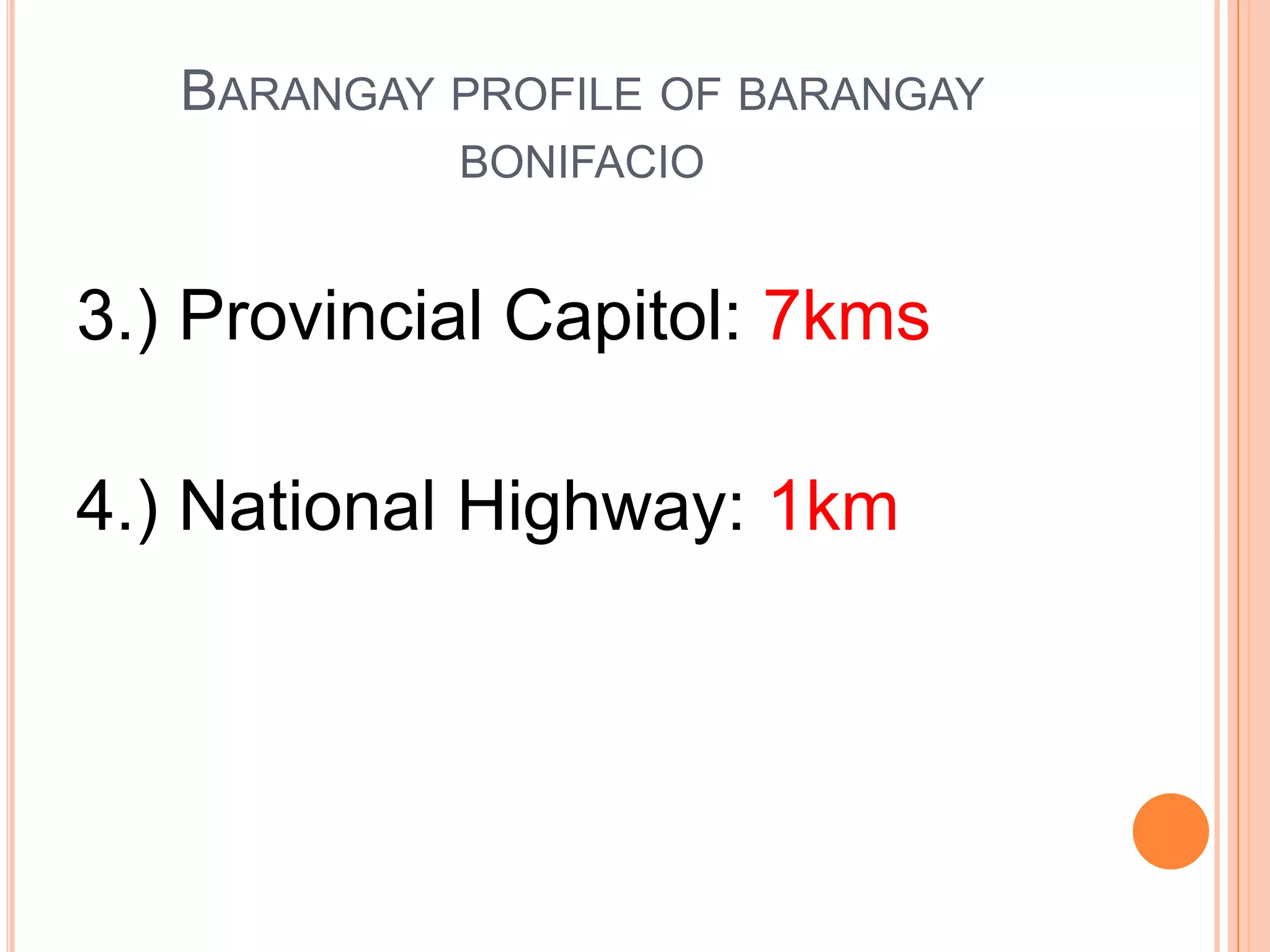 Barangay profile of barangay bonifacio | PPTX