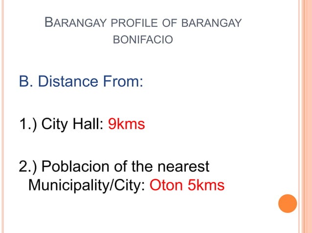 Barangay profile of barangay bonifacio | PPTX | Gardening | Home & Garden