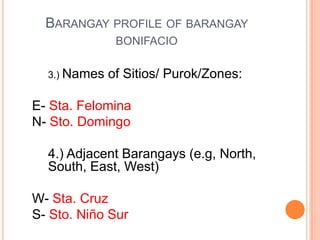 Barangay profile of barangay bonifacio | PPT