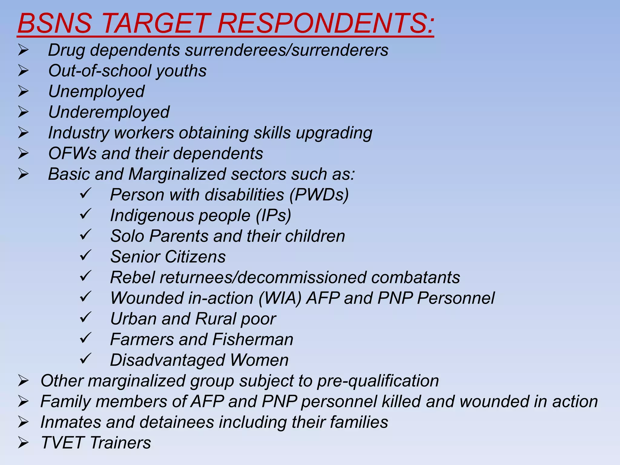 Barangay Skills Need Survey | PPTX