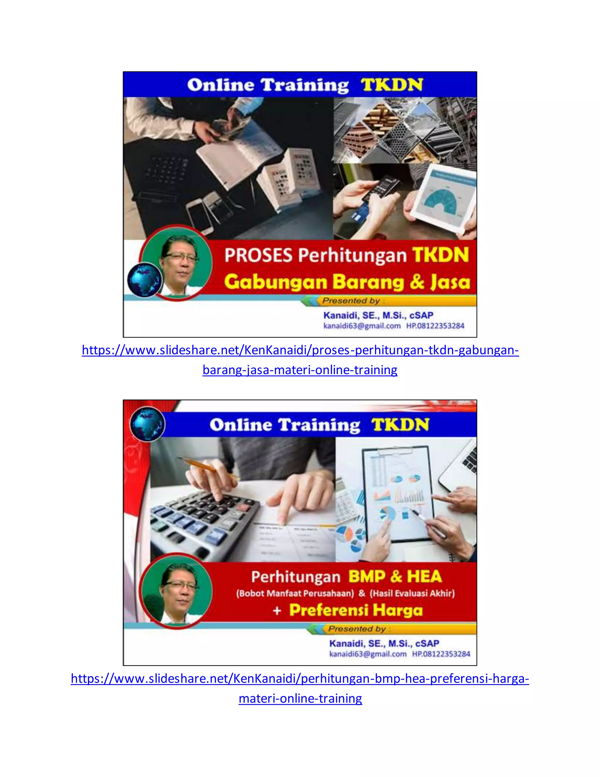 SEKEDAR INFO: Materi Training *Tata Cara Perhitungan TKDN & BMP ...