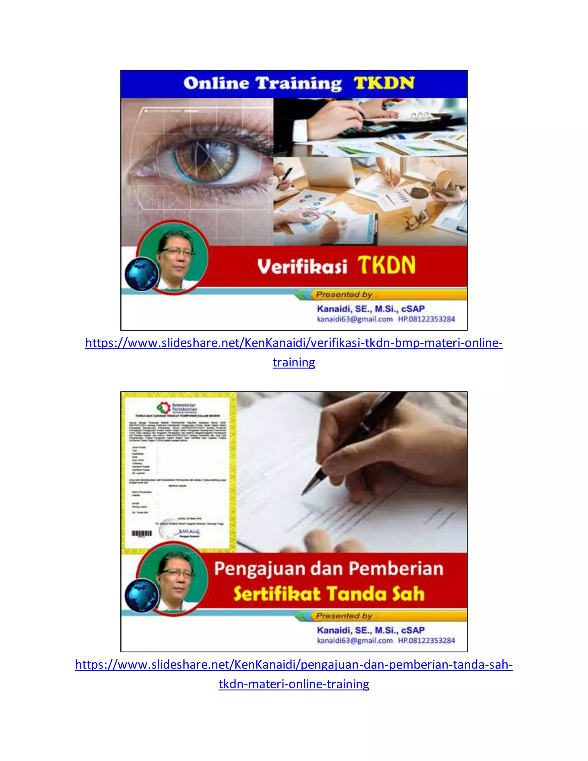 SEKEDAR INFO: Materi Training *Tata Cara Perhitungan TKDN & BMP + Pedoman Teknis Penggunaan ...