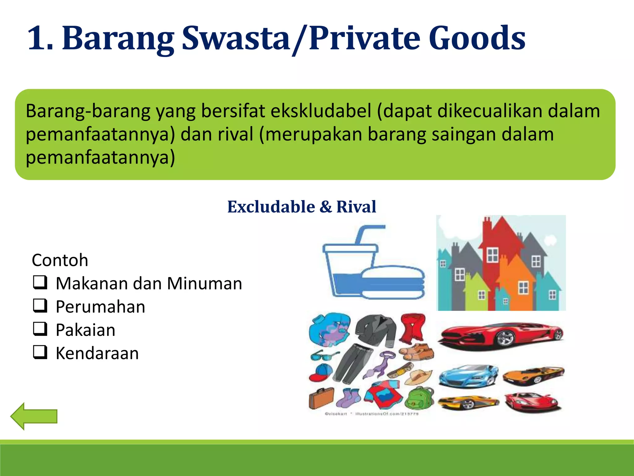 Barang publik dan klasifikasi barang | PPTX