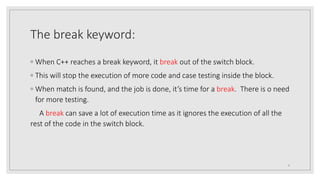 Switch case in C++ | PPTX