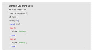 Switch case in C++ | PPTX