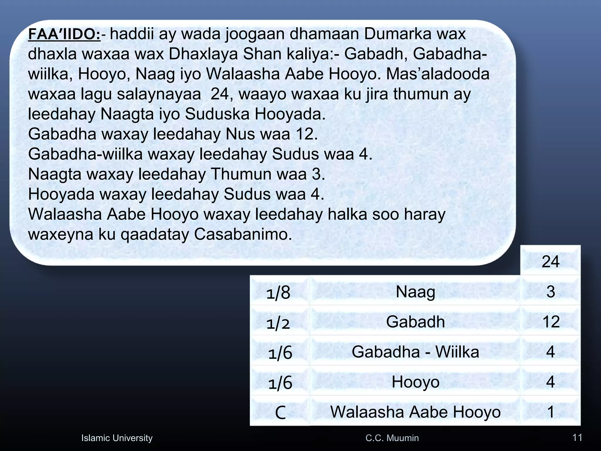 Barashada cilmiga dhaxalka casharka 2aad | PPT