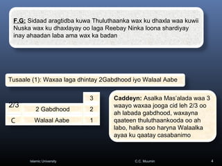 Barashada cilmiga dhaxalka casharka 4aad | PPT