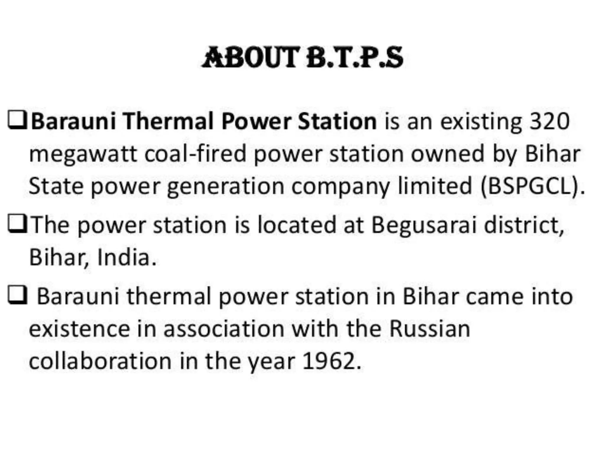 Barauni thermal power station | PPT