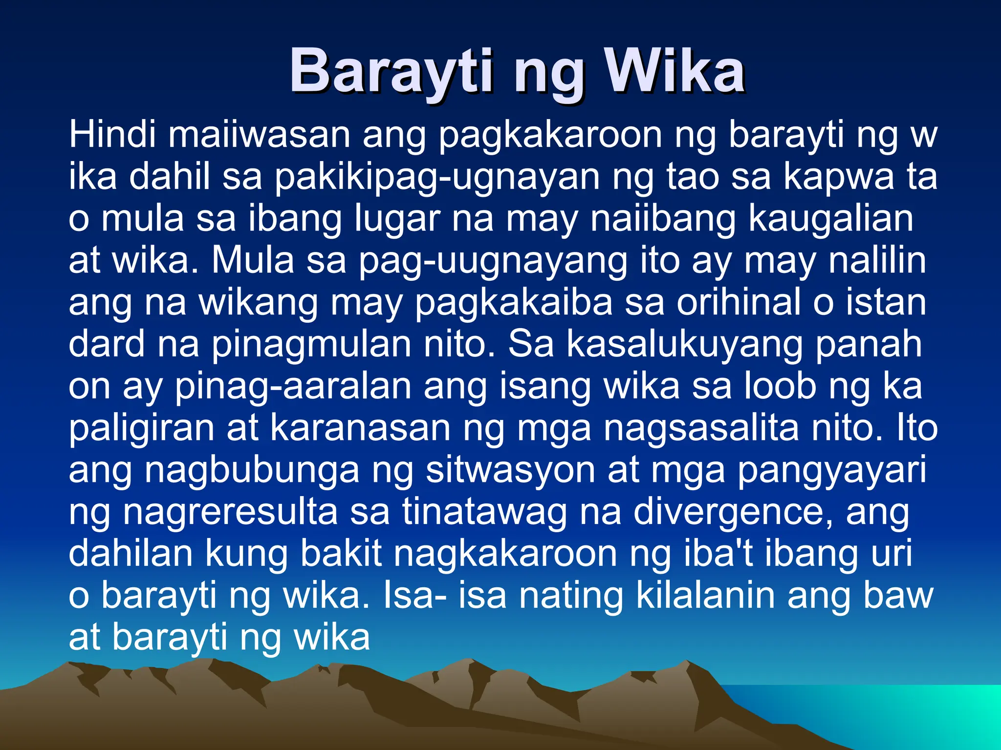 Barayti-Ng-Wika-ppt.ppt..................... | PPT