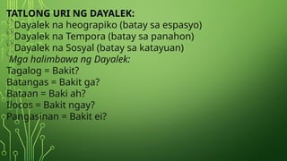 BARAYTI AT TUNGKULIN NG WIKA. AT IBA KALIGIRAN NG PAGTLAKAY SA WIKA | PPTX