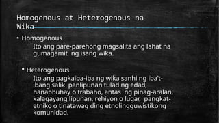 Barayti ng Wika sa Pilipinas (Gay Linggo, etc) | PPTX