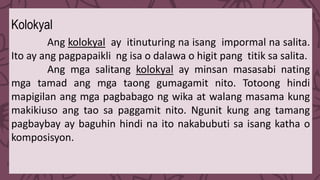 Barayti ng wika, gr. 7 filipino | PPTX