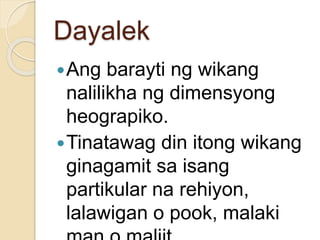 Barayti ng Wika | PPTX
