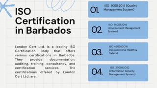 ISO Certification in Barbados | Best ISO Consultant in Barbados | PPT