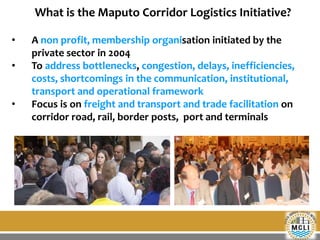 The Maputo Corridor: The Role of the Private and Public Sector and ...
