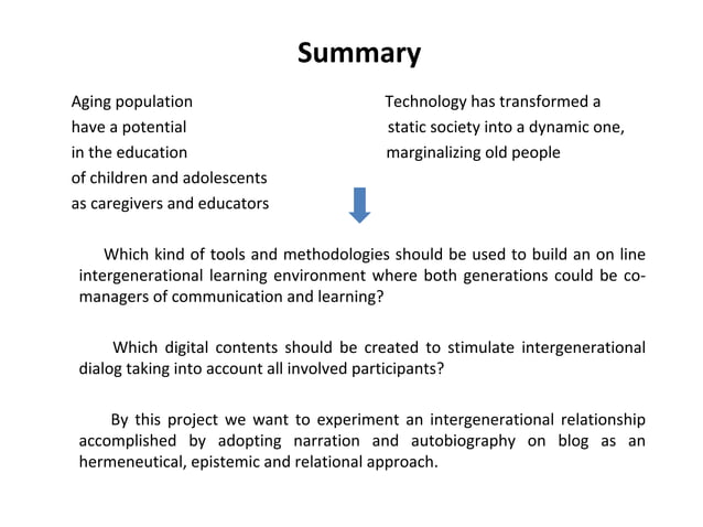 A relational approach to intergenerational learning | PPT