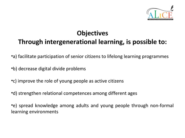 A relational approach to intergenerational learning | PPT