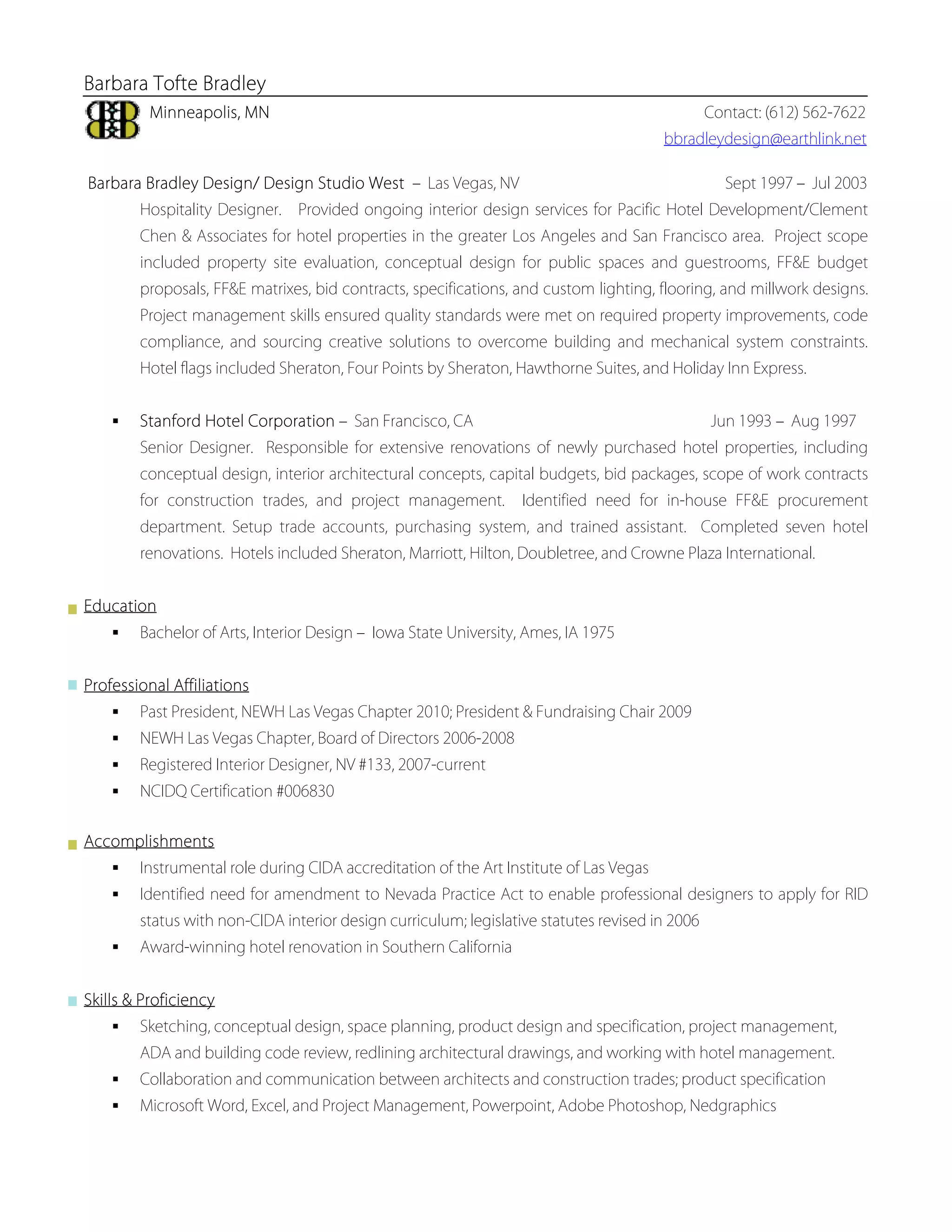 Barbara Bradley Resume 1 2011 | PDF