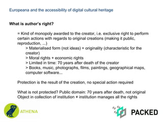 Europeana and the accessibility of digital cultural heritage | PPT