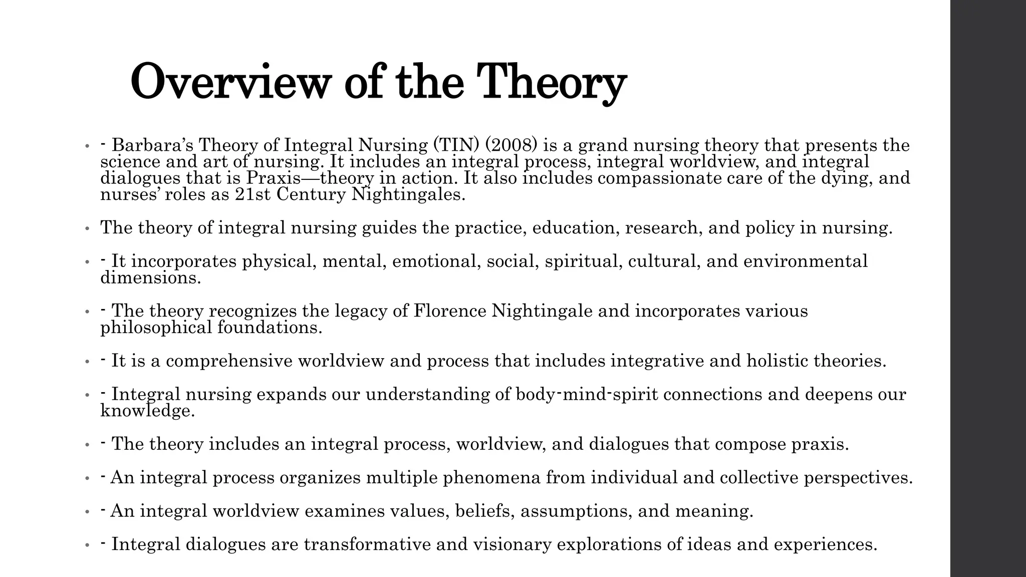 BARBARA DOSEY'S THEORY OF INTEGRAL NURSING(1).pptx