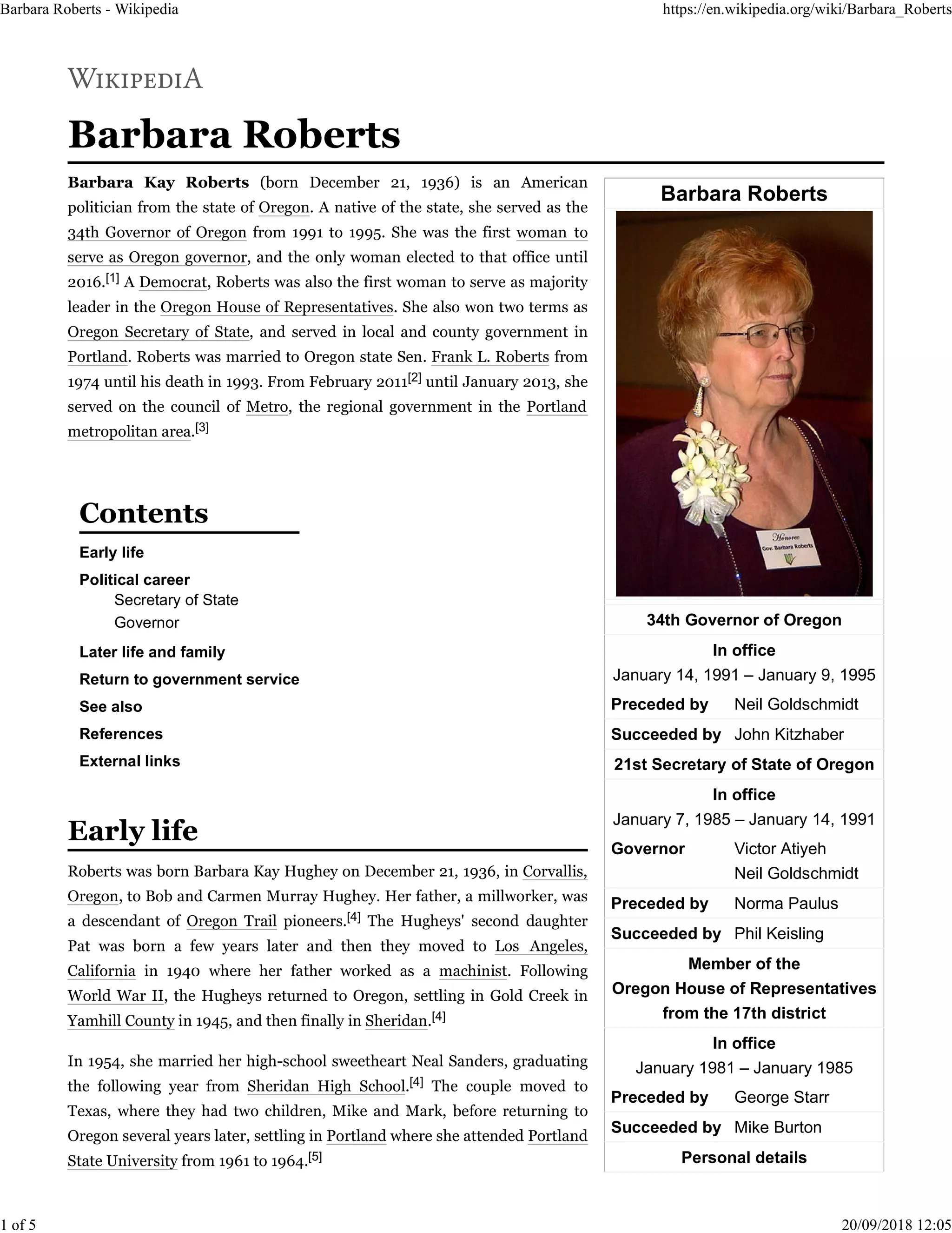 Barbara roberts | PDF