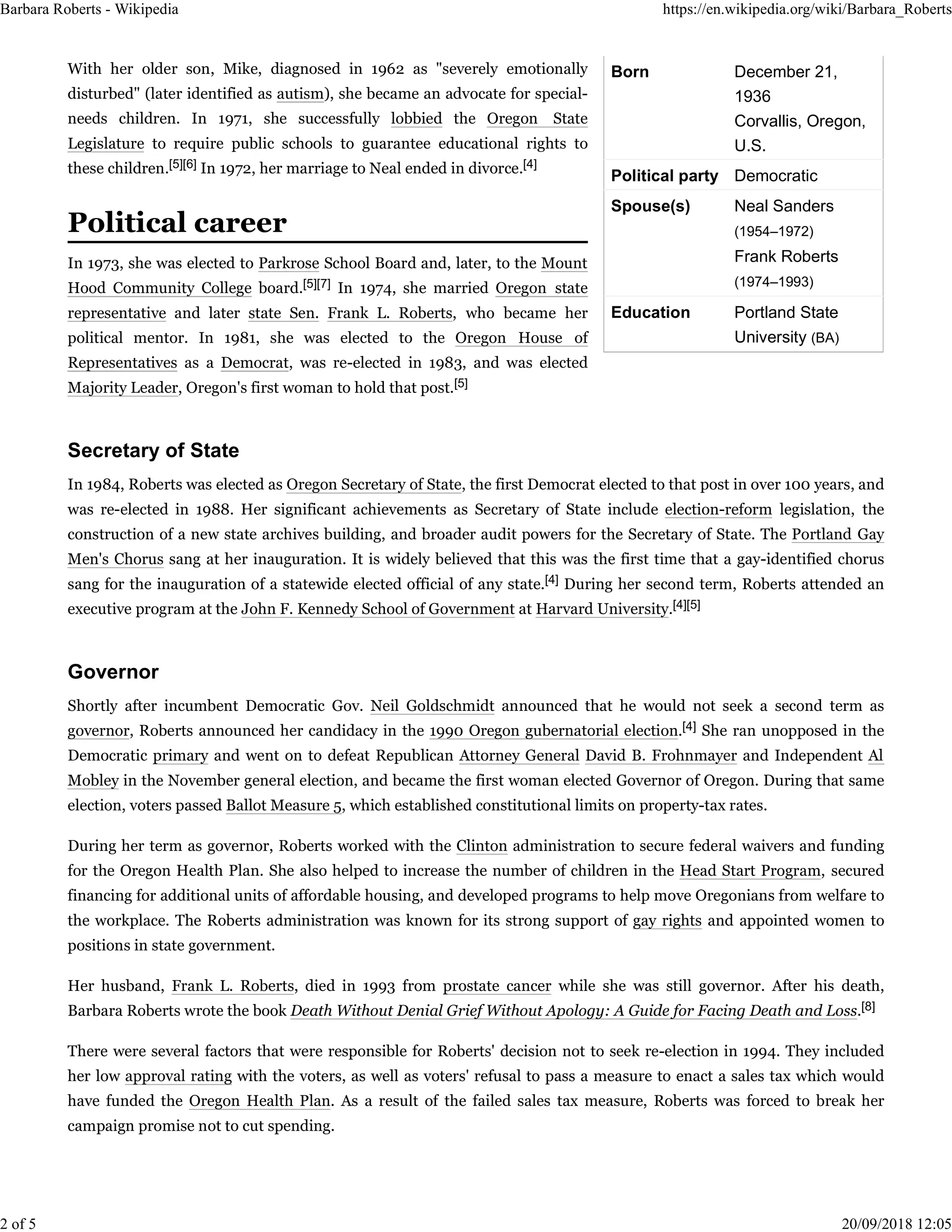 Barbara roberts | PDF