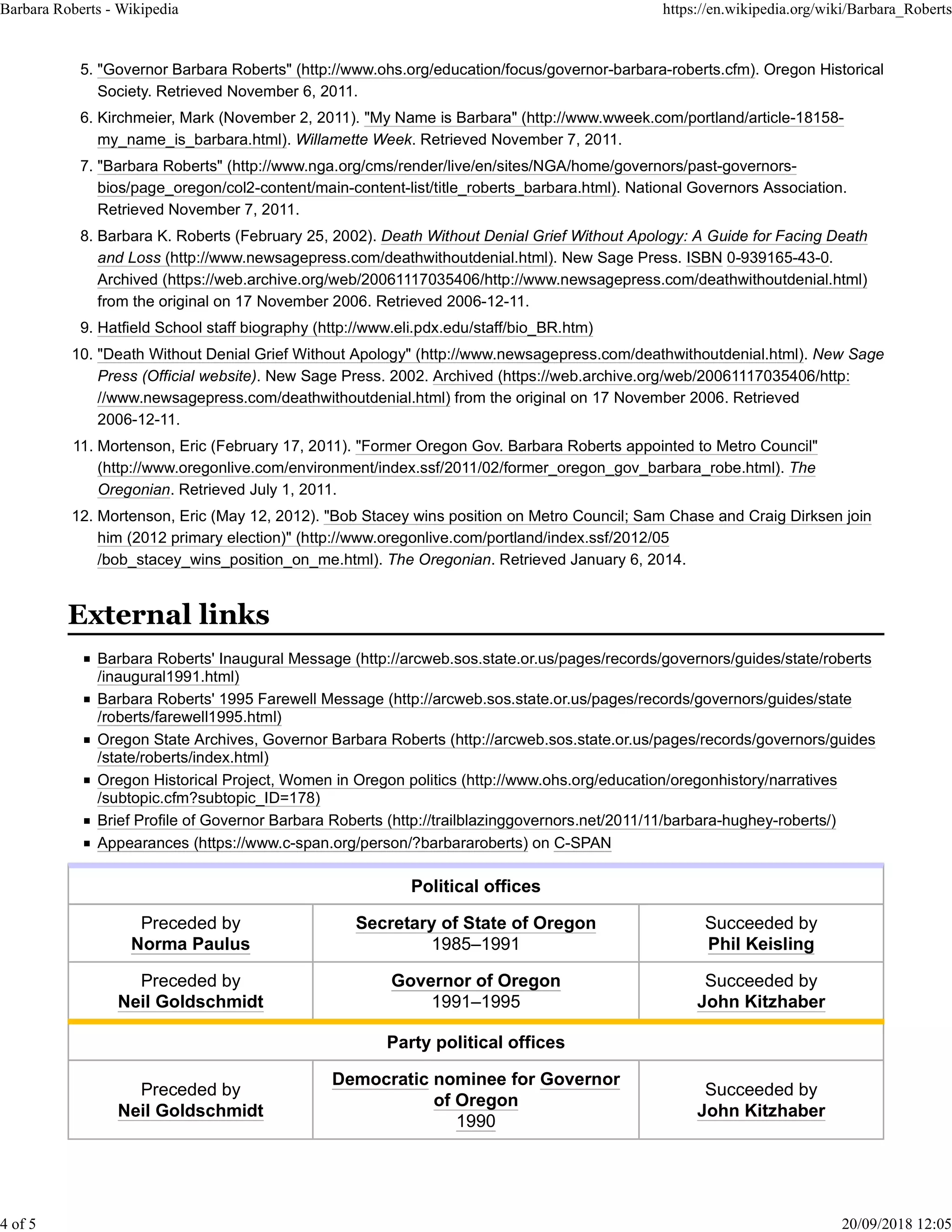 Barbara roberts | PDF