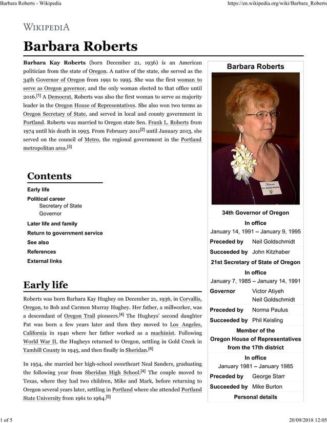 Barbara roberts | PDF