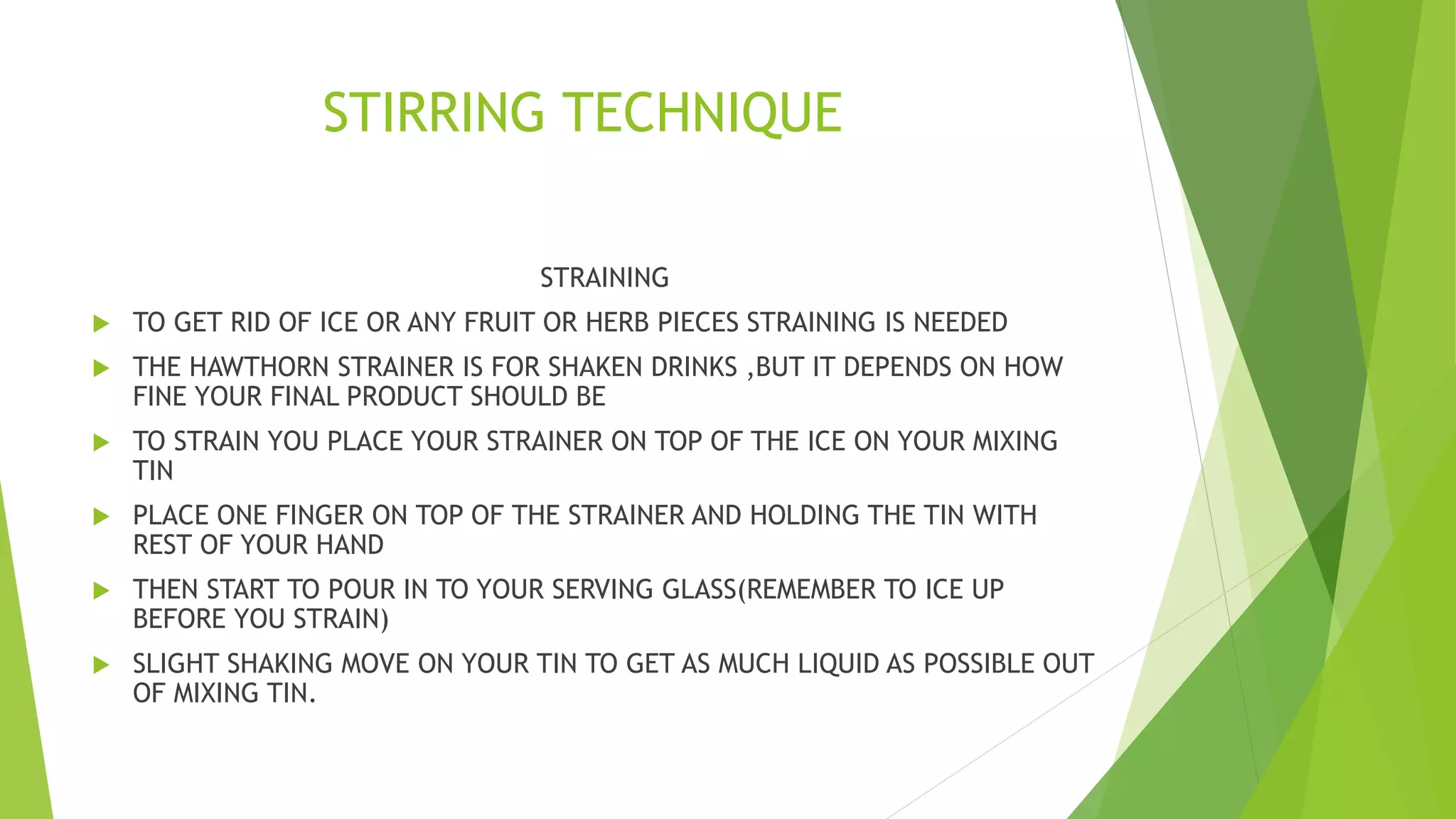 Bar basics and service technique | PPTX