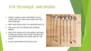 Bar basics and service technique | PPTX
