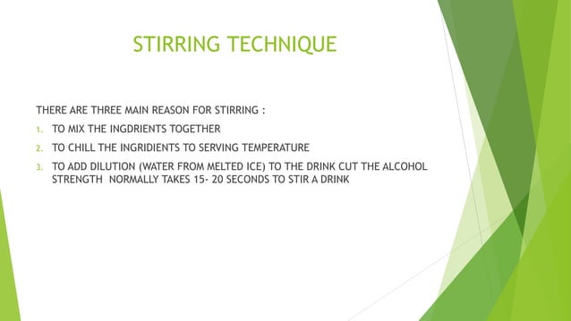 Bar basics and service technique | PPTX