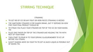 Bar basics and service technique | PPTX