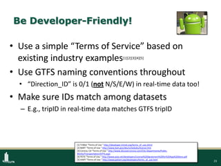 APTA TransITech 2013 - "Open Transit Data - A Developers Perspective" | PPT