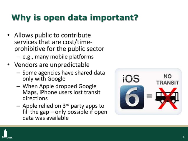 APTA TransITech 2013 - "Open Transit Data - A Developers Perspective" | PPT