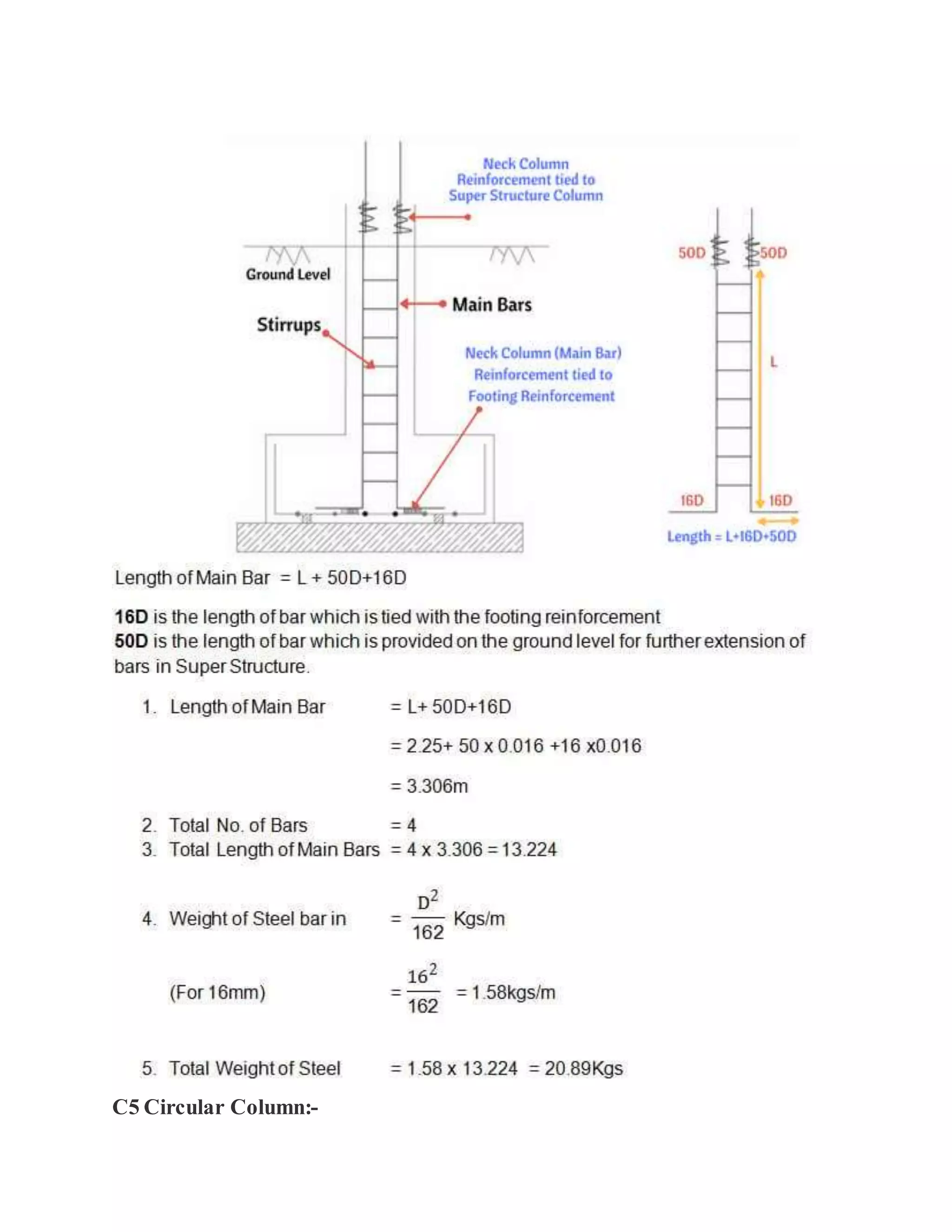 Bar bending schedule for neck column | DOCX | Civil Engineering ...