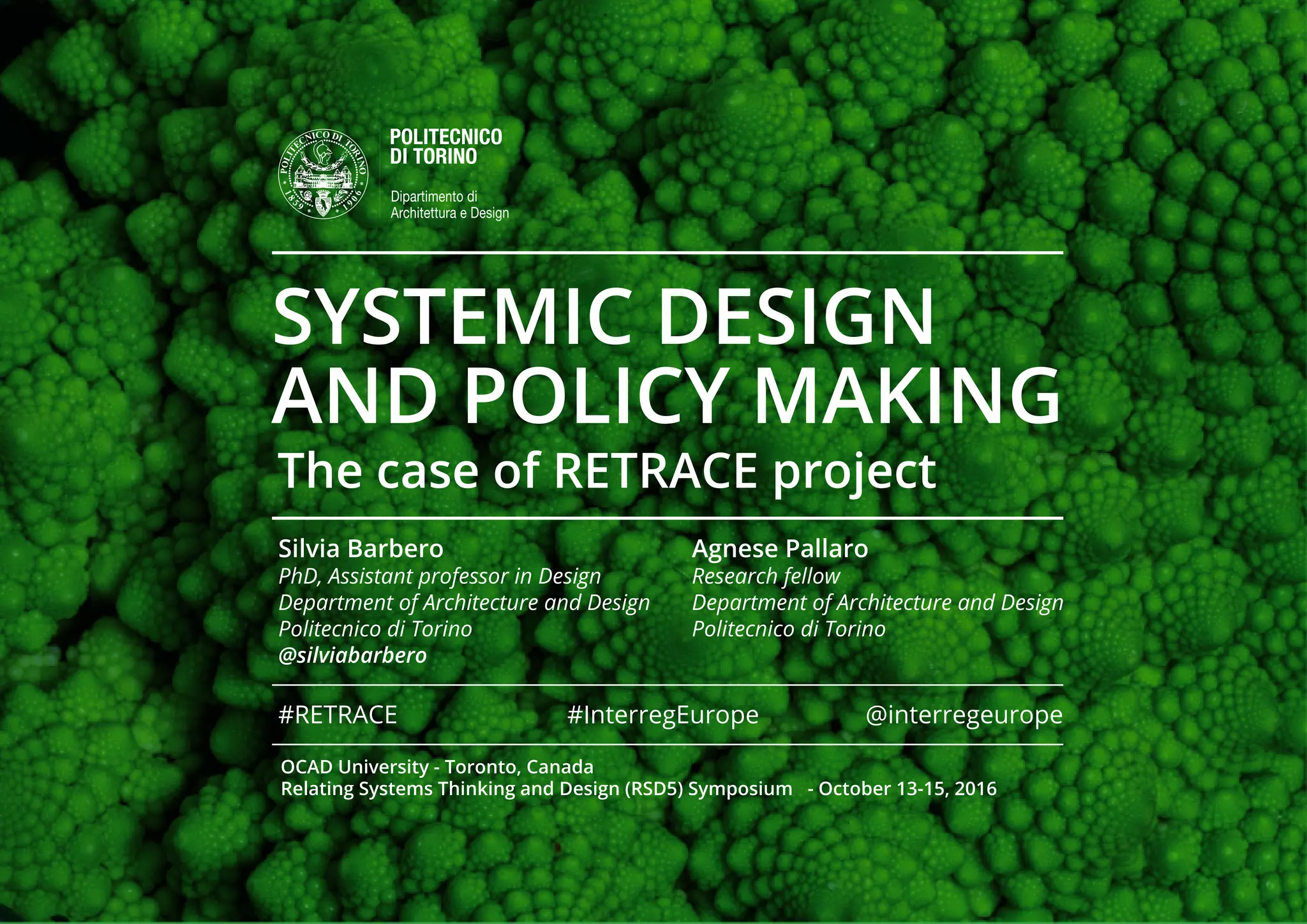Silvia Barbero and Agnese Pallaro: Systemic Design & Policy Making: The ...