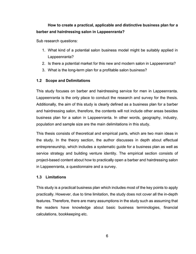 Barbershop business plan | PDF | Hair Care | Beauty