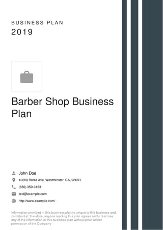 Barber shop business plan example | PDF