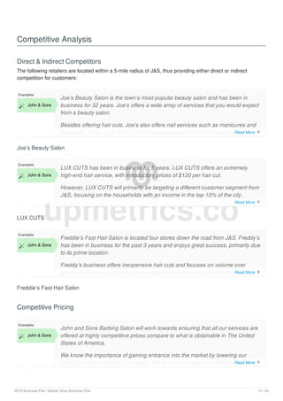 Barber shop business plan example | PDF